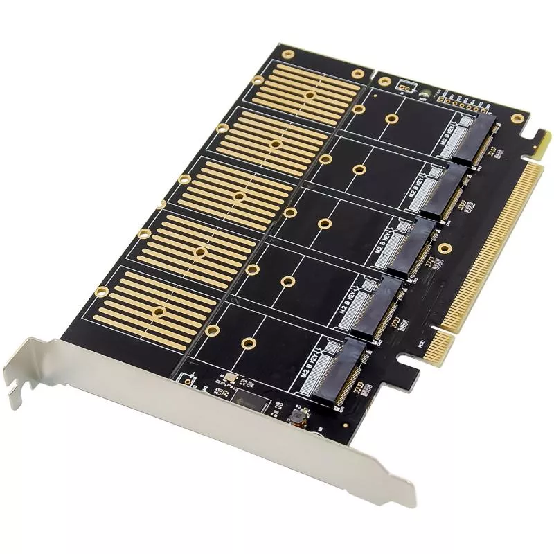 PCIe x16 SATA Schnittstellenkarte 5x M.2 Key B SATA kaufen | LaanTech®